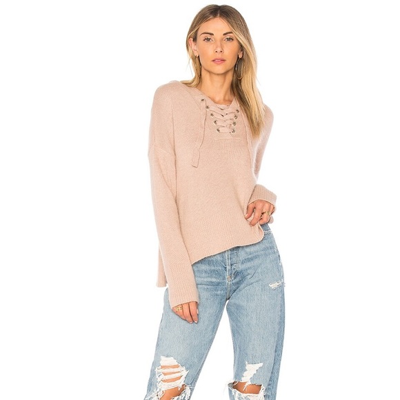 REVOLVE | Sweaters | Revolve Lace Up Sweater In Powder Blush | Poshmark